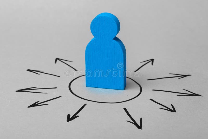 The Little Man and the Arrows are the Direction of Movement. Concept of ...