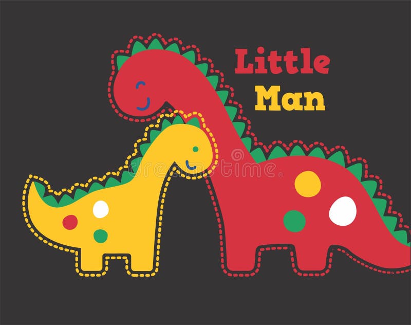 Little Man Dino Animals Print Vector Stock Vector - Illustration of ...