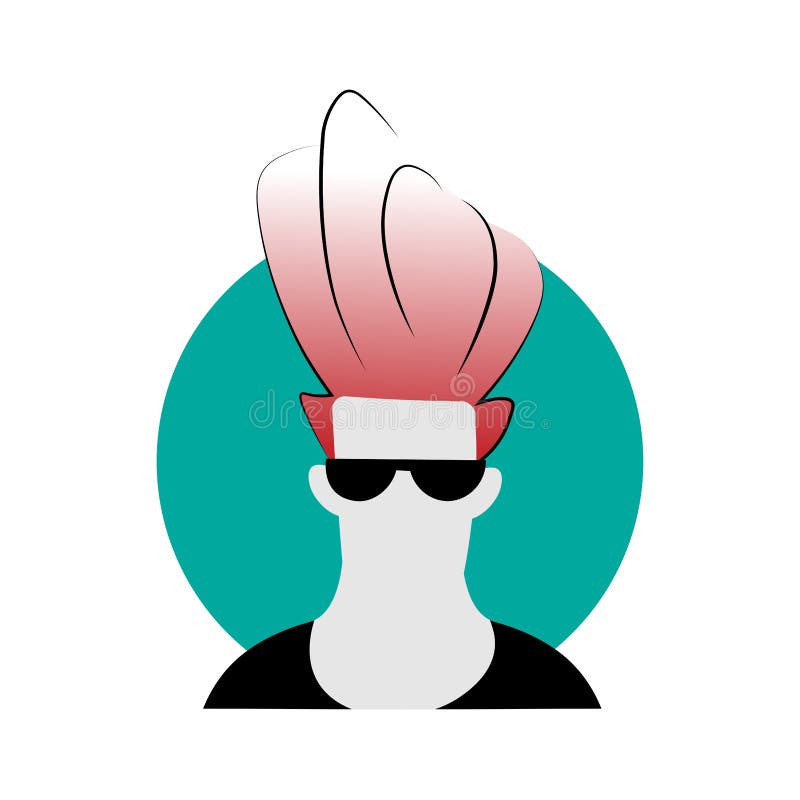 Little Man Logo with Interesting Hairstyle. Vector Illustration Stock ...