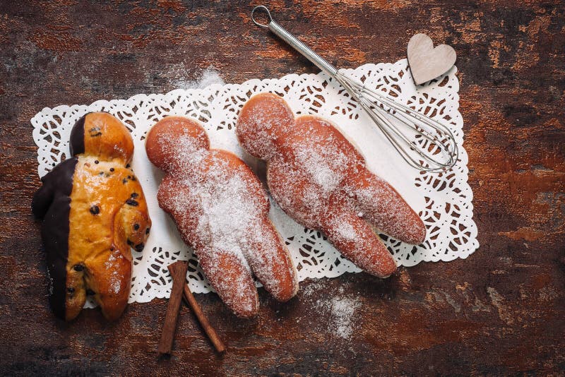 Little man shaped pastry stock photo. Image of bonhomme - 102939128