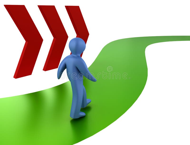 Little man walking stock illustration. Illustration of arrow - 17037785