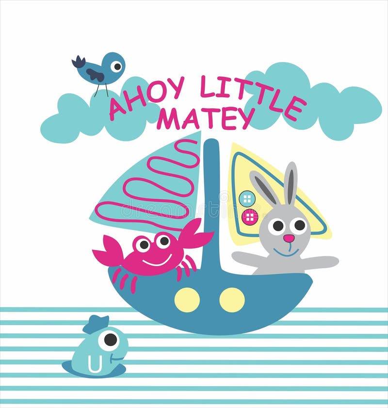 Little Matey Summer T Shirt Print Vector Stock Vector - Illustration of ...