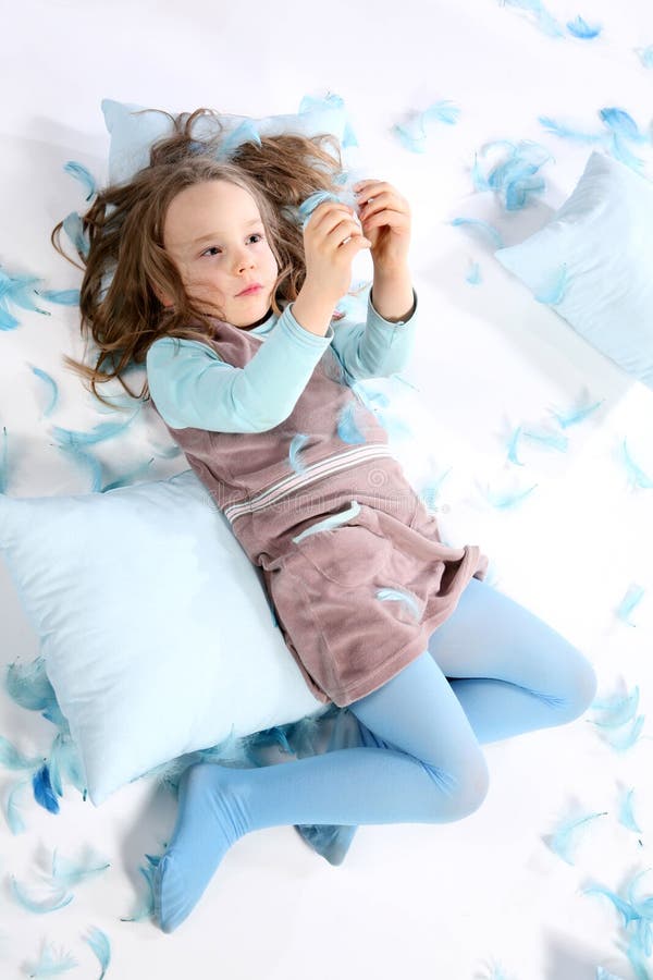 Cute Little Girl at Christmas the Fireplace. Stock Image - Image of ...