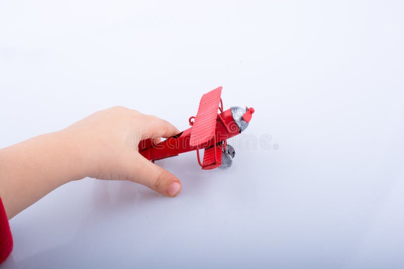 Little Metal Model Airplane in Child Hand Stock Photo - Image of toys ...