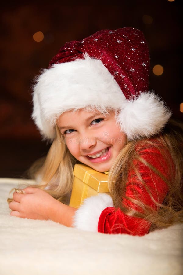 Little miss santa stock image. Image of childhood, curiosity - 11537171