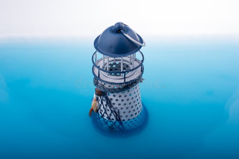 Little Model Lighthouse in Water Stock Image - Image of ocean ...