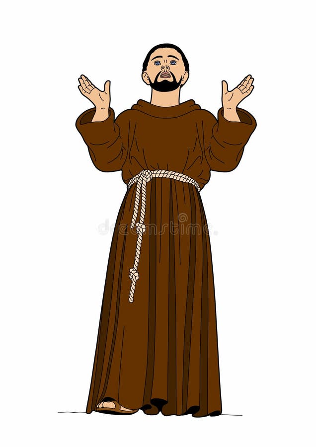 Little monk stock vector. Illustration of catholic, religion - 65657404