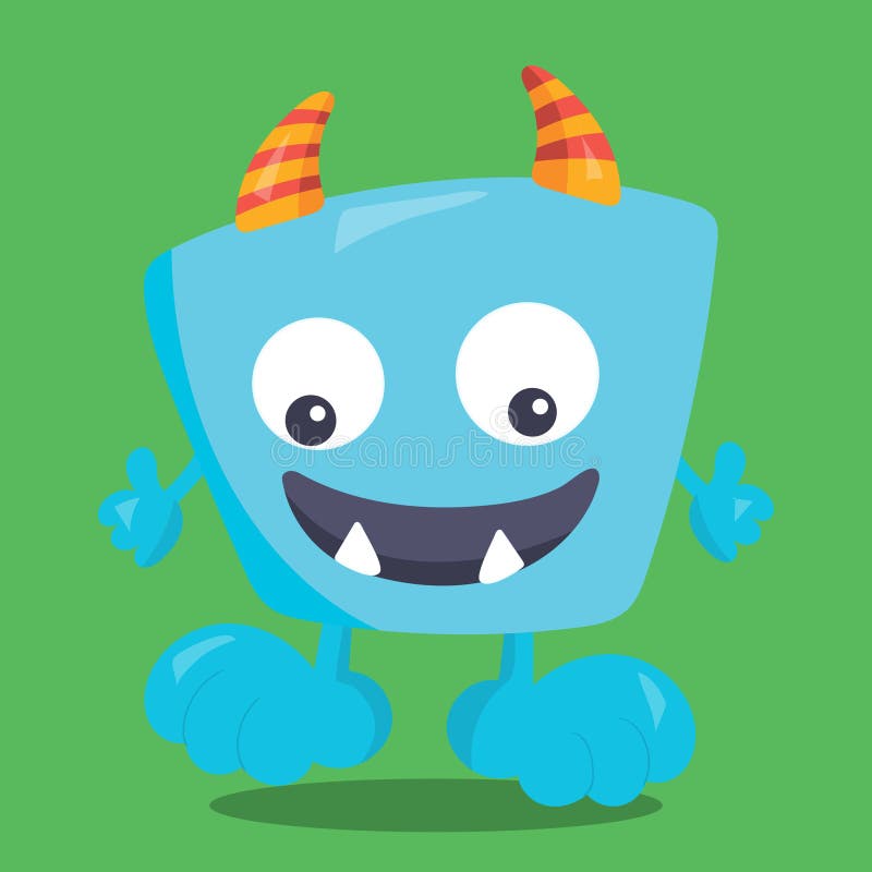 Little monster blue 07 stock vector. Illustration of blue - 198988928