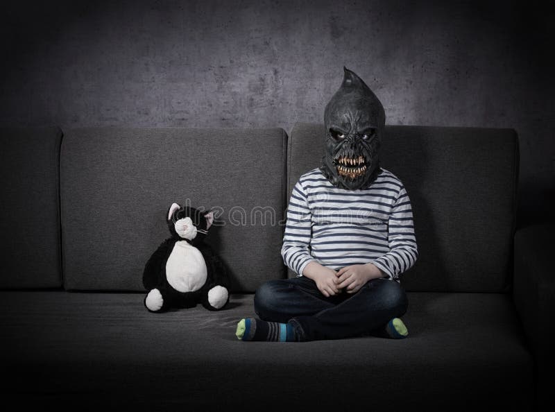 Little monster kid concept stock photo. Image of grey - 141908374