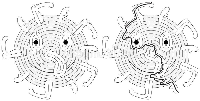 Little monster maze stock vector. Illustration of brain - 137569071