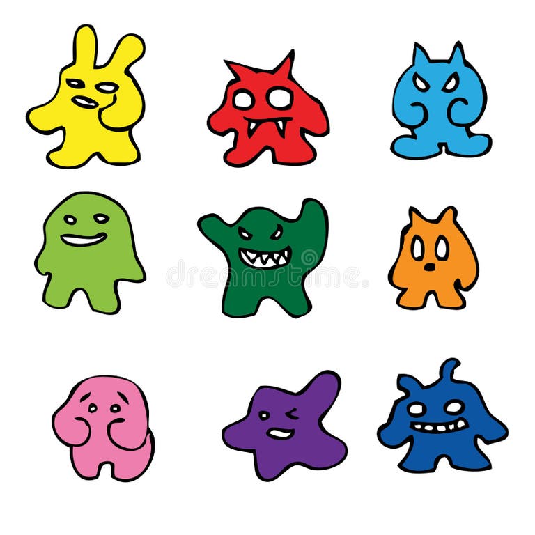 Little Colorful Monsters Stock Illustrations – 3,810 Little Colorful ...