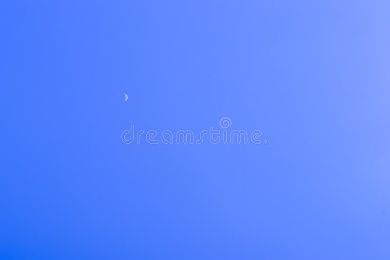 Little Moon in the Blue Sky Stock Image - Image of atmosphere, outdoor ...