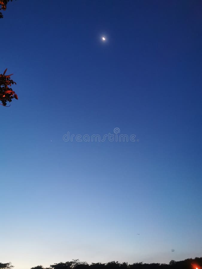 Little moon in the sky stock image. Image of small, little - 214800589