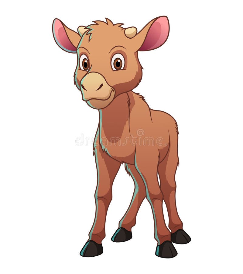 Little Moose Cartoon Animal Illustration Stock Illustration ...