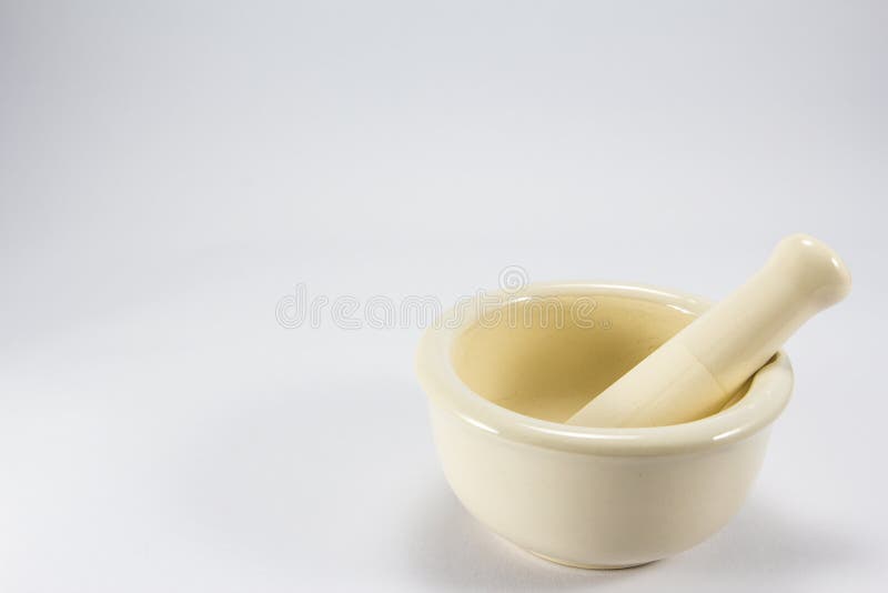The Little Mortar and Pestle Stock Photo - Image of medical, white ...