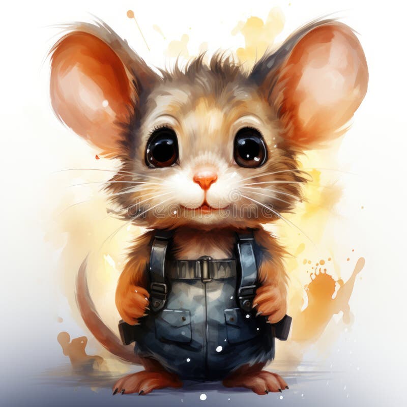 A Little Mouse with a Backpack on Its Back. Generative AI Image. Stock ...
