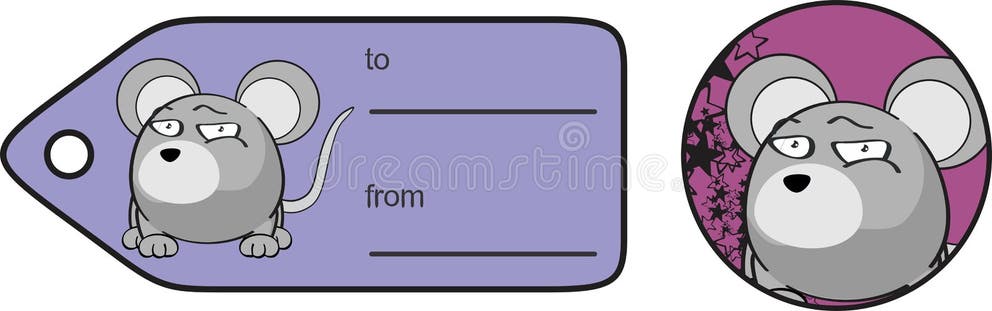 Little Mouse Ball Expression Cartoon Giftcard Stock Vector ...