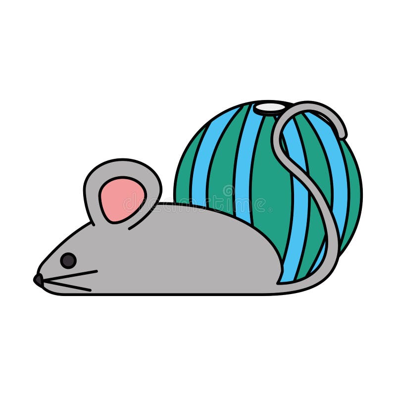 Little mouse with ball stock illustration. Illustration of animal ...