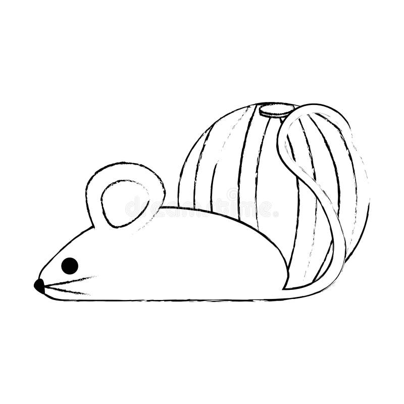 Little mouse with ball stock illustration. Illustration of wildlife ...