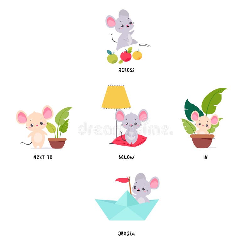 Little Mouse and English Language Preposition for Educational Activity ...