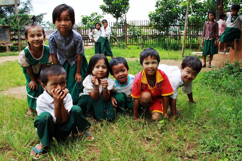 Little Myanmar Students at School Editorial Photo - Image of children ...
