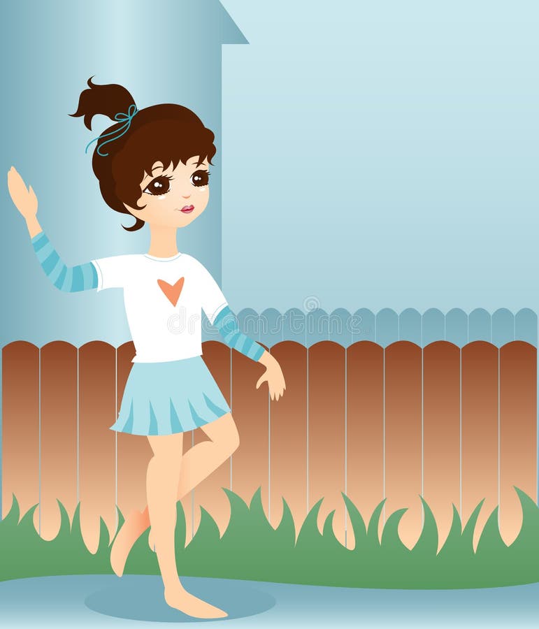 Little Neighbor Girl stock vector. Illustration of hello - 1200540