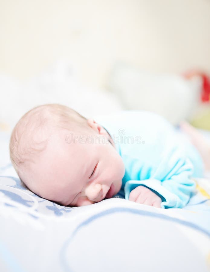 Little Newborn Baby Boy Two Weeks Stock Photo - Image of hand ...