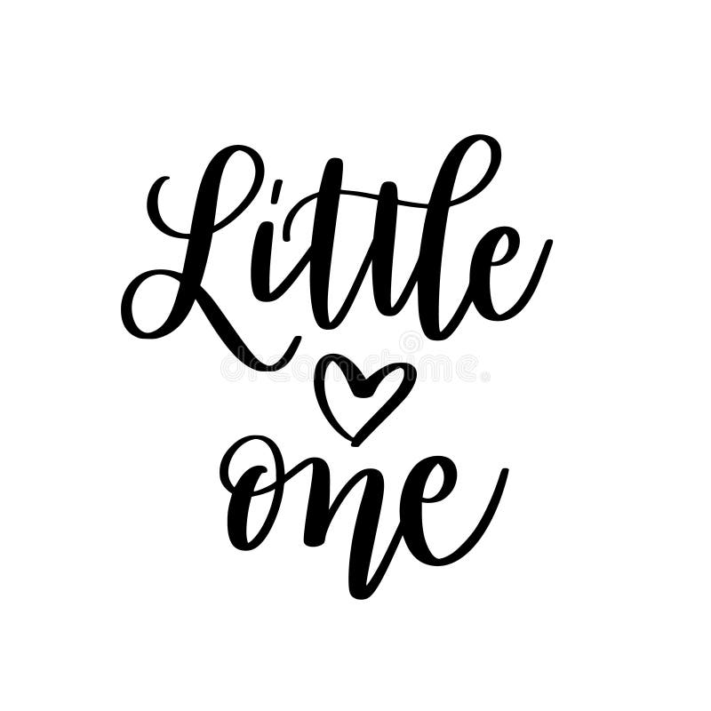 Little One Cute Calligraphy Design. Family Text Stock Vector ...