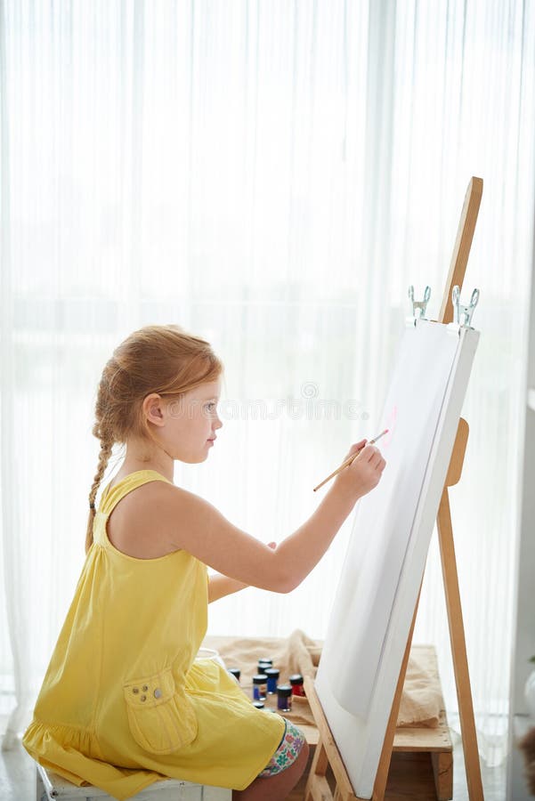 Little painter stock image. Image of looking, caucasian - 74268059