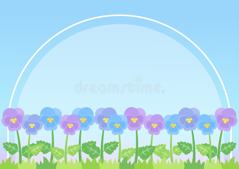 Little pansy arch frame 2 stock vector. Illustration of kawaii - 336032094