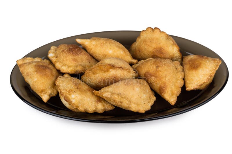 Little Pasties Black Transparent Dish Isolated White Stock Photos ...