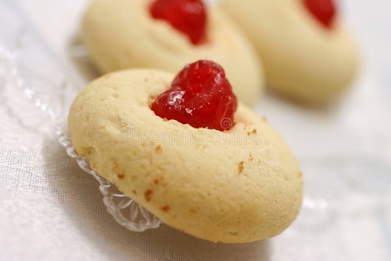 Little pastry with cherry stock photo. Image of baking - 4267414