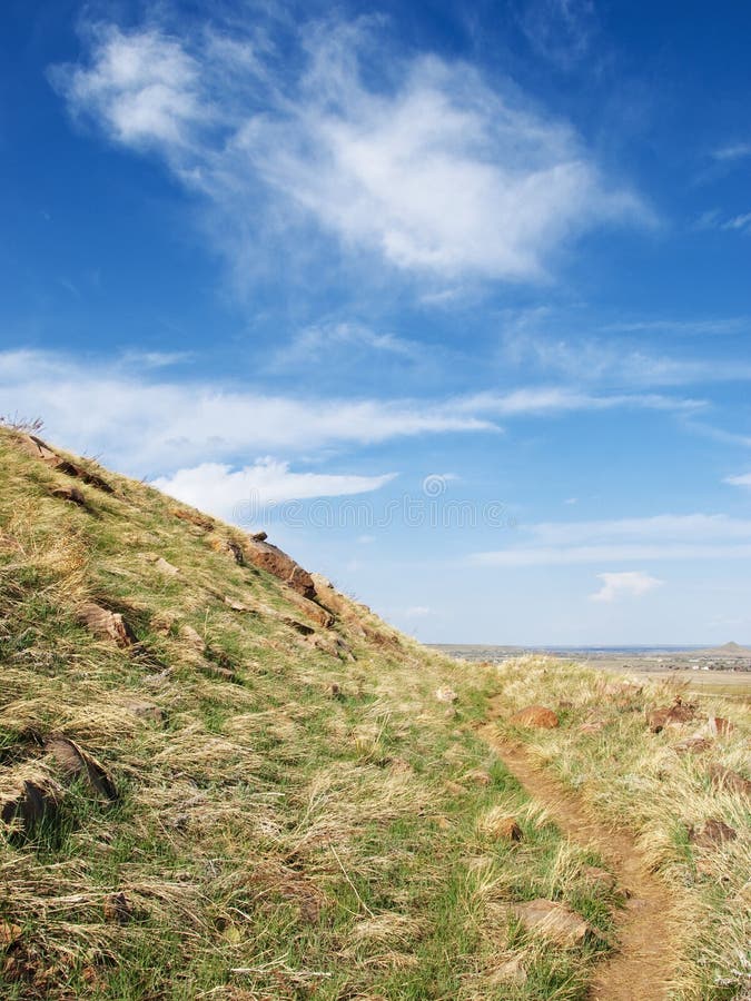 Little Path Along an Open Hillside Stock Photo - Image of vast, view ...