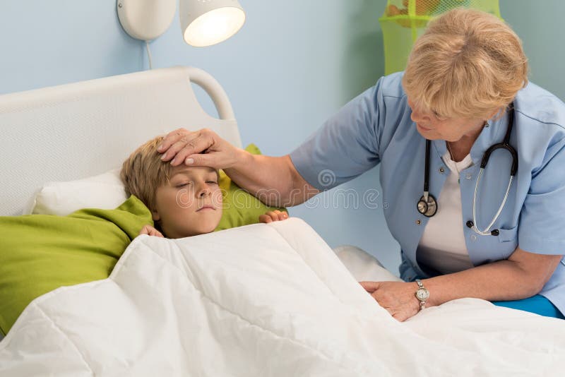 Little Patient Having High Fever Stock Image - Image of occupation ...