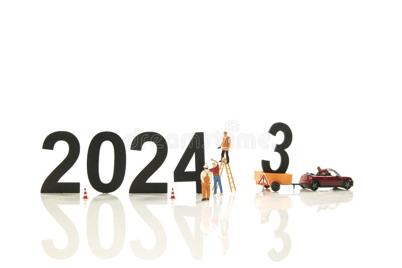 The New Year 2024 is Build by Figures Stock Photo - Image of beginning ...