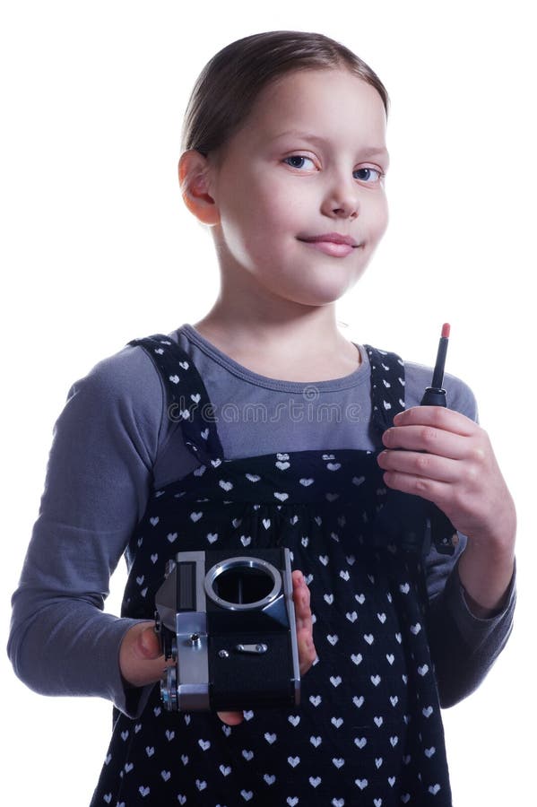 Little photographer stock image. Image of people, offspring - 13010831