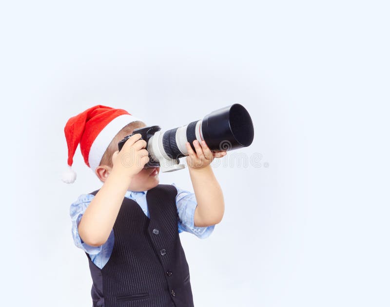 Little Photographer is Photographing on Camera Stock Photo - Image of ...