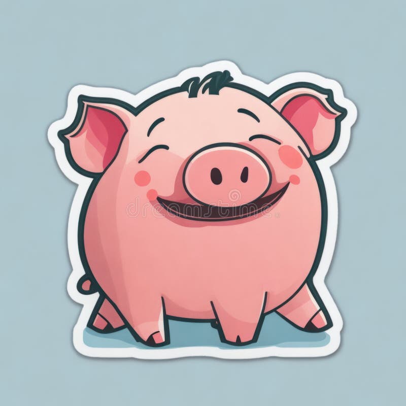 Little Pig Stickers are Having Fun.Generative AI Stock Illustration ...