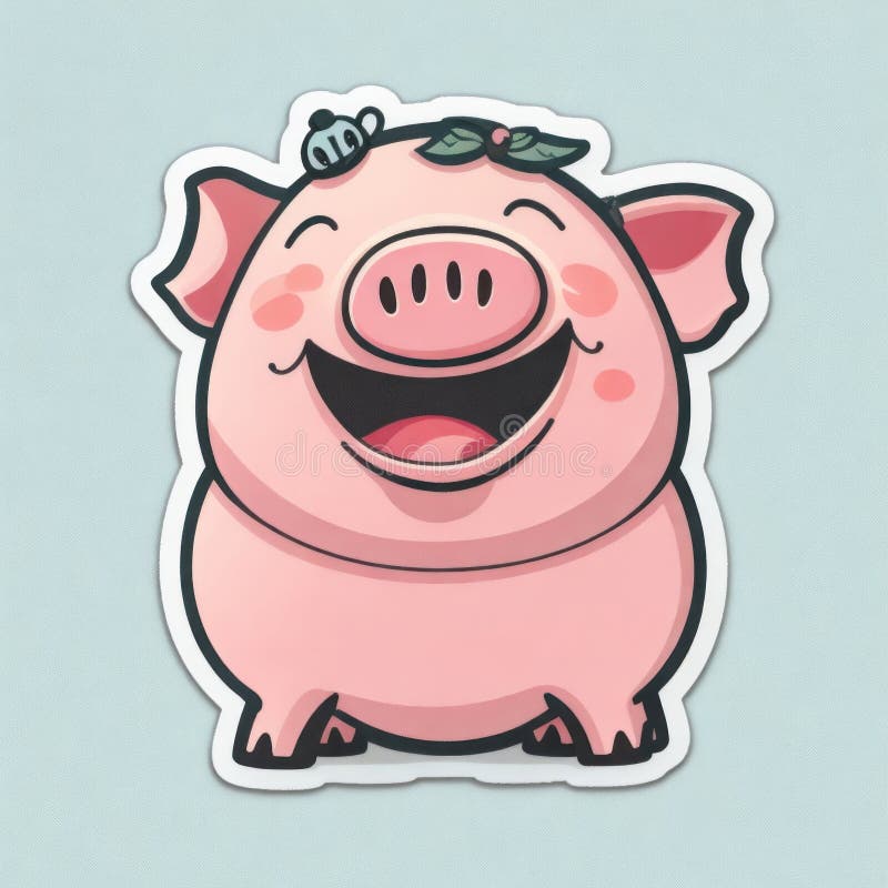 Little Pig Stickers are Having Fun.Generative AI Stock Illustration ...