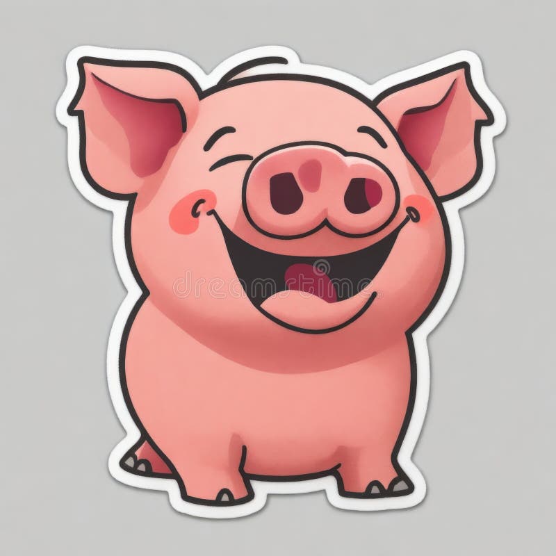 Little Pig Stickers are Having Fun.Generative AI Stock Illustration ...
