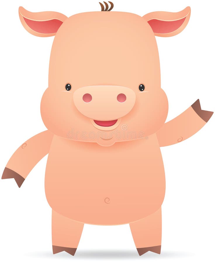 Little Pig waving hand stock vector. Illustration of cartoon - 27523044