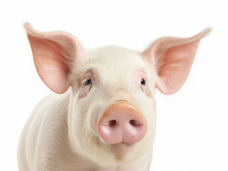 Little Pig on White Background Stock Image - Image of barn, species ...