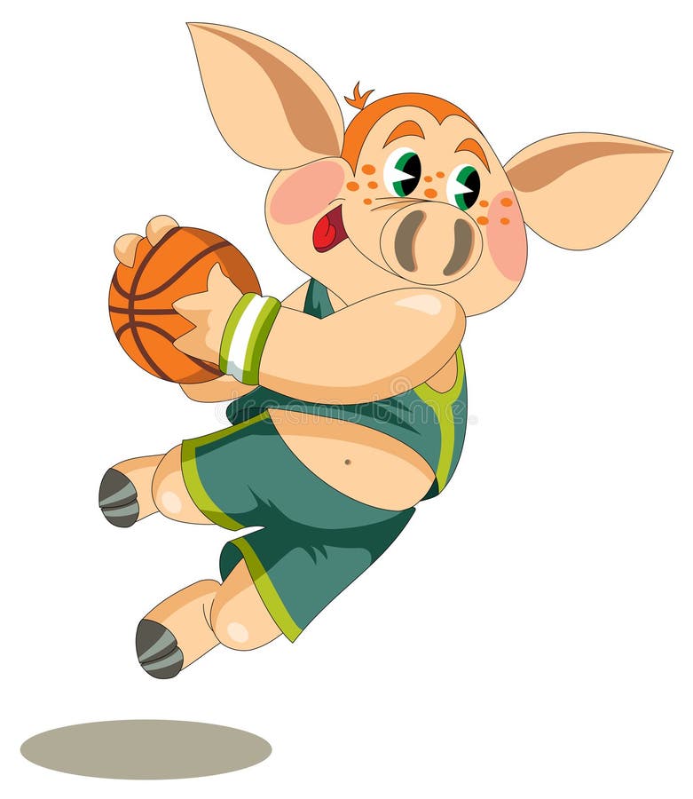 Pig The Basketball Player Cartoon Stock Vector - Illustration of mammal ...
