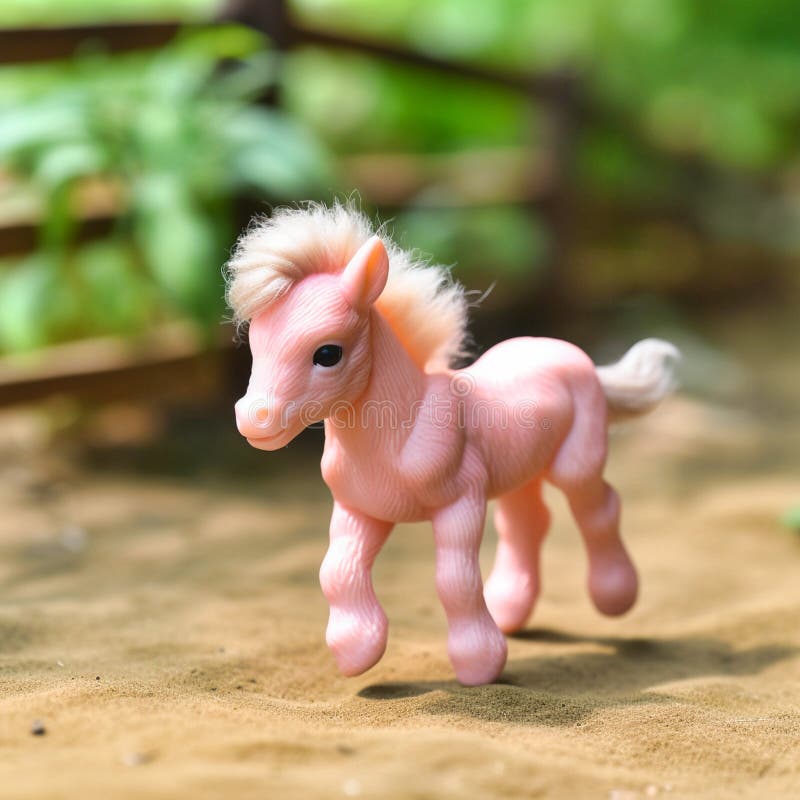 Little Pink and Pink Cute Pony, Generative AI Stock Illustration ...