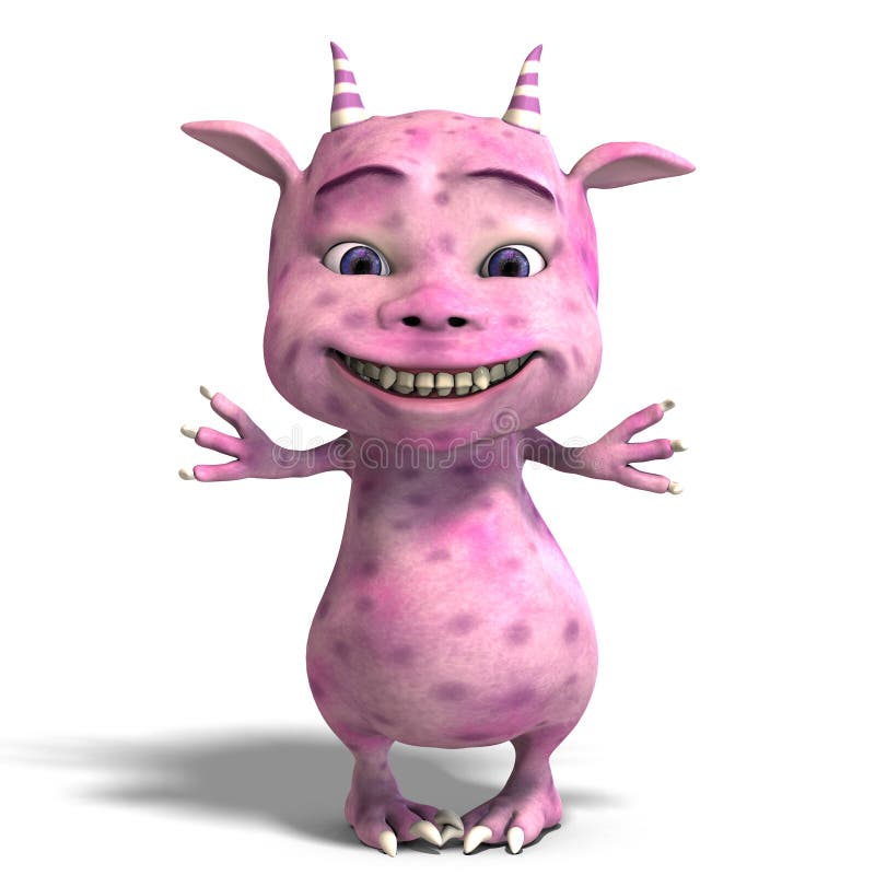 3D Monster, Merry Monster Isolated on White Background Stock ...