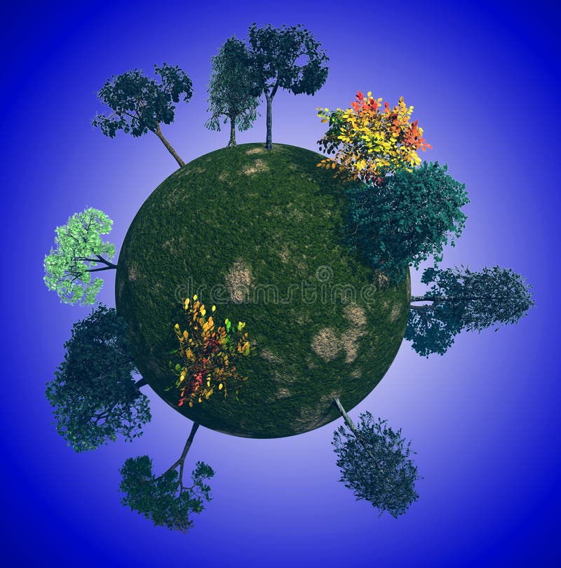 Little planet stock vector. Illustration of meadow, cartoon - 30629035