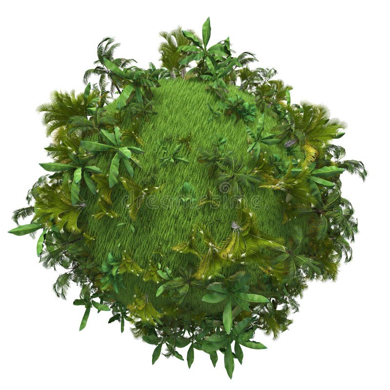 Little Planet with Palm Trees Stock Illustration - Illustration of ...