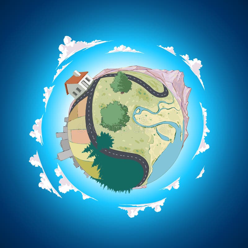 Little planet stock illustration. Illustration of globe - 95239125