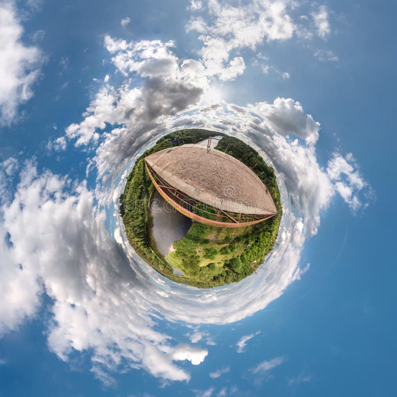 Little Planet. Spherical View in a Field in Beautiful Day with Nice ...