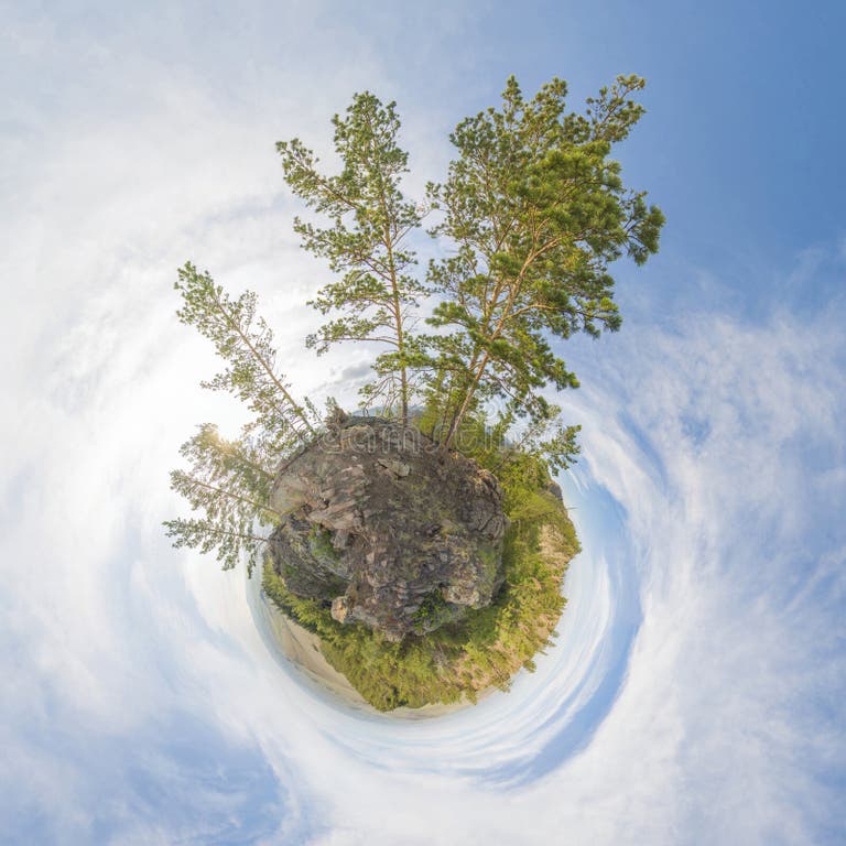 Little Planet. the Trees and Mountains. Stock Image - Image of autumn ...